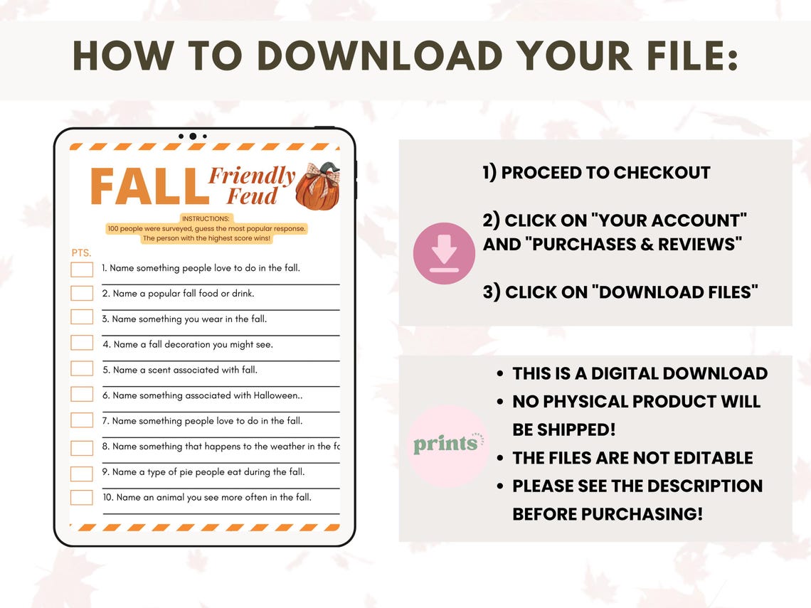 Fall Games Printable Autumn Game Bundle 50 Fall Activities for Kids ...
