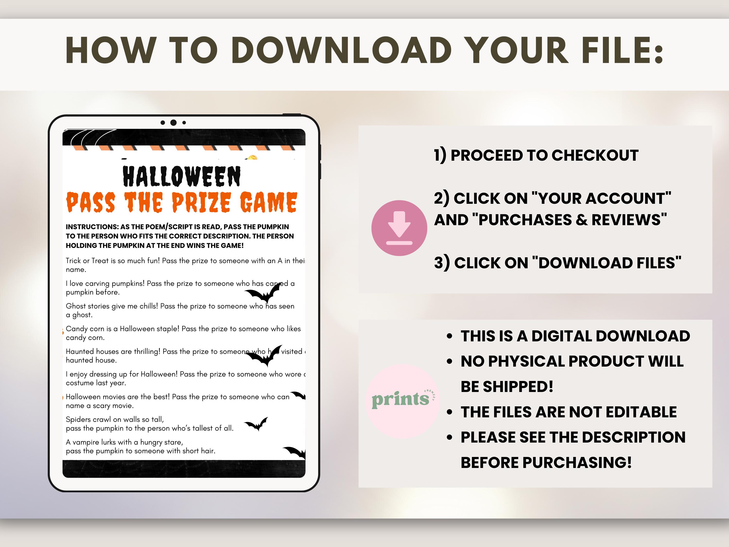 Pass the Pumpkin Game, Halloween Pass the Prize Game, Kids Teens Adults ...