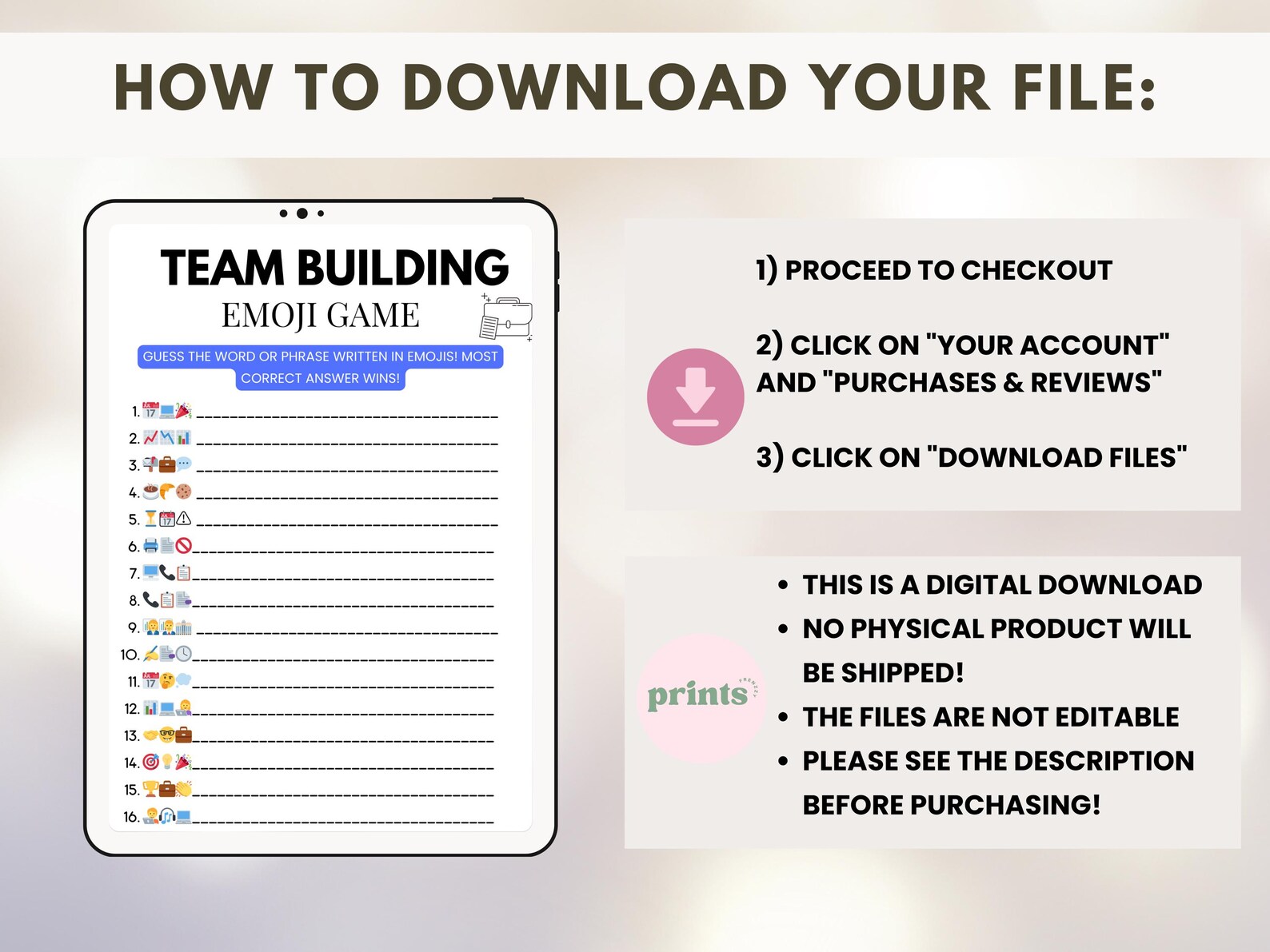 Office Emoji Pictionary Game, Team Building Emoji Game, Fun Emoji Game ...