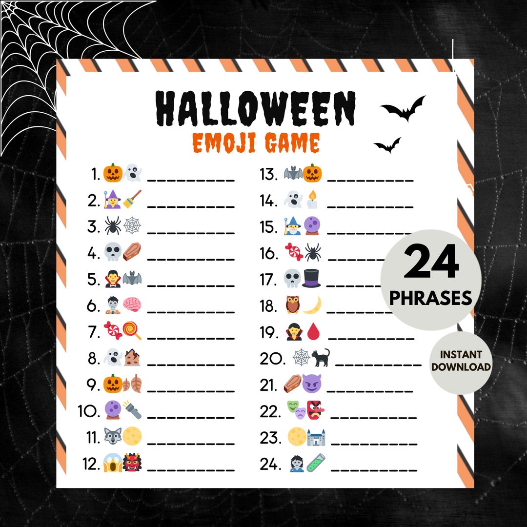 Emoji Halloween Game Emoji Halloween Pictionary Game Trick or Treat ...