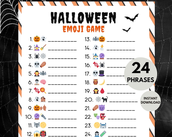 Emoji Halloween Game Emoji Halloween Pictionary Game Trick or Treat ...