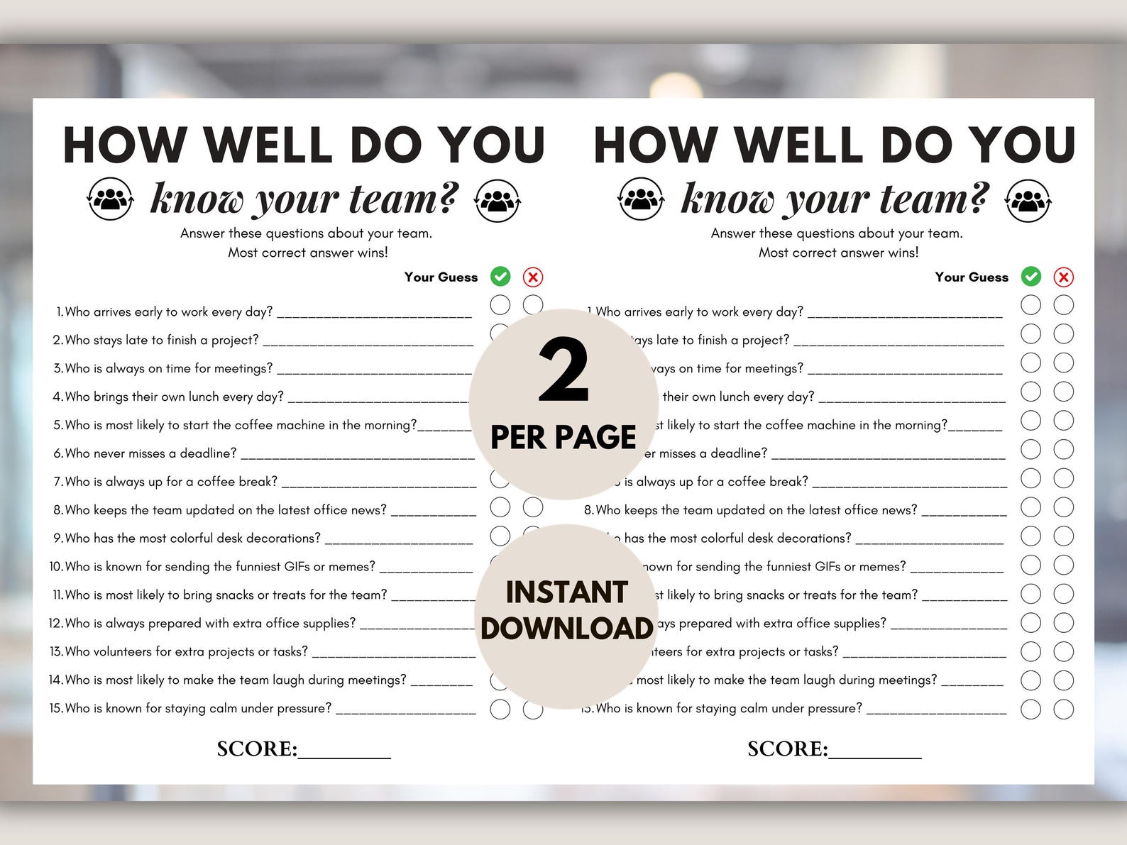 Team Building Games, How Well Do You Know Your Team, Coworker Activity ...