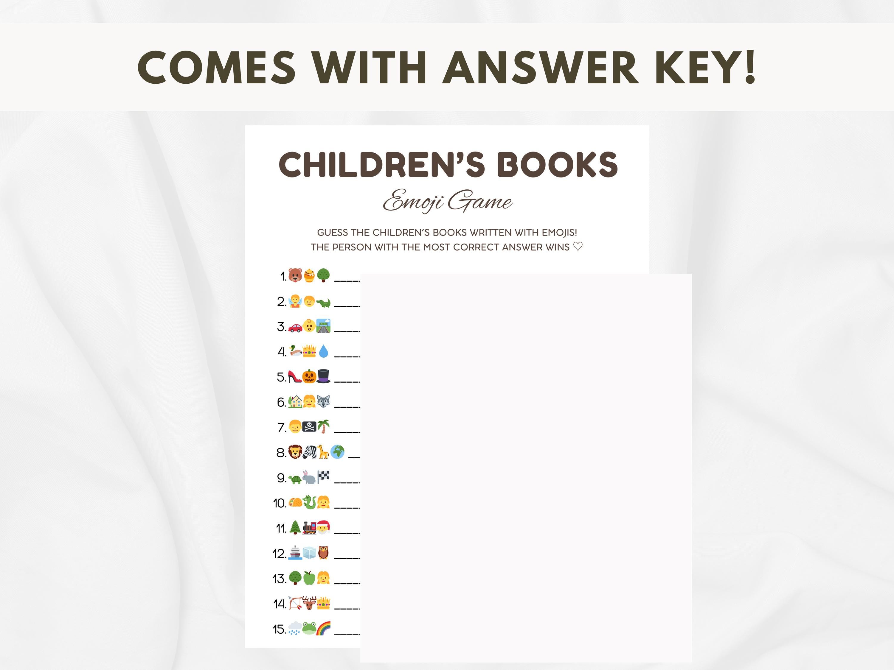 Children's Book Emoji Pictionary, Pink Baby Shower Emoji Game ...