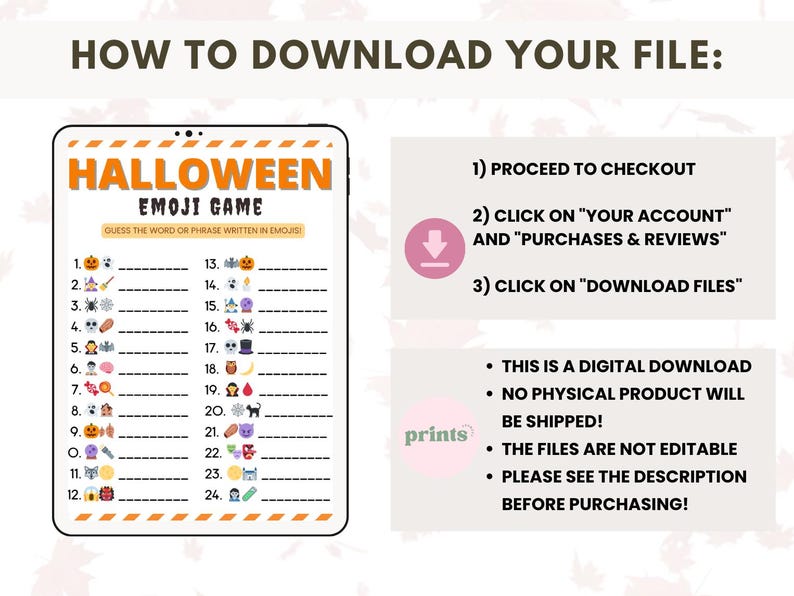 Emoji Halloween Game Emoji Halloween Pictionary Game Trick or Treat ...