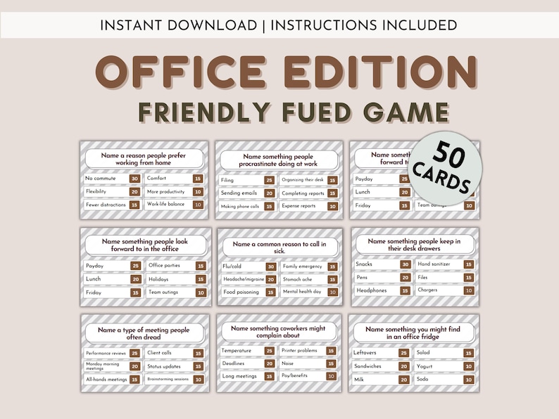 Office Friendly Feud, Office Party Games, Printable Office Family Feud ...