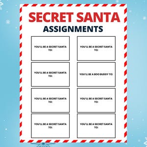 Secret Santa Questionnaire Christmas Gift Exchange Printable, Secret ...