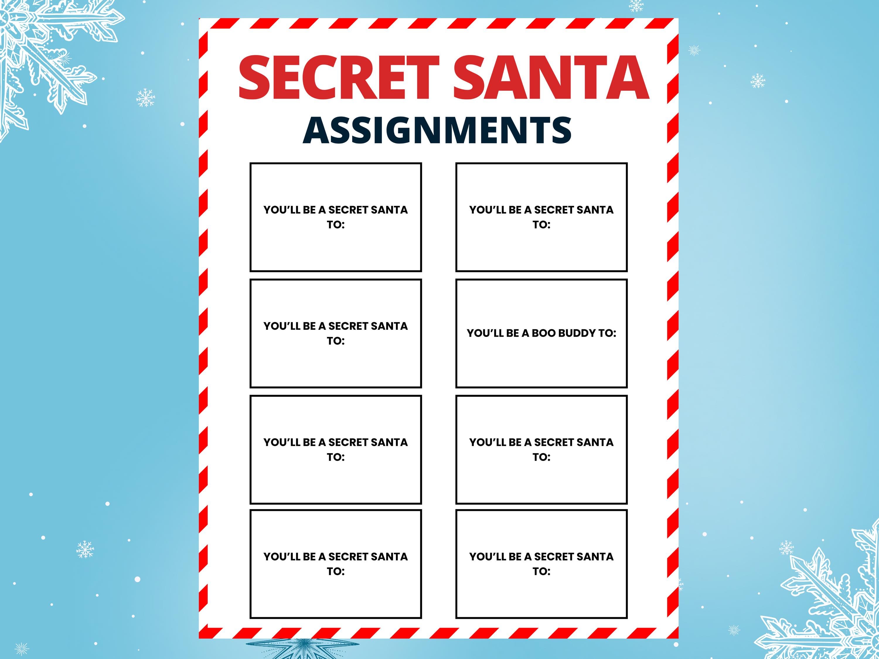 Secret Santa Questionnaire Christmas Gift Exchange Printable, Secret ...