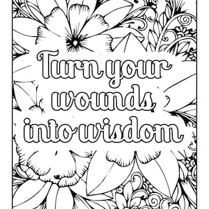 40 Inspirational Quotes Printable Coloring Pages- Digital Download ...