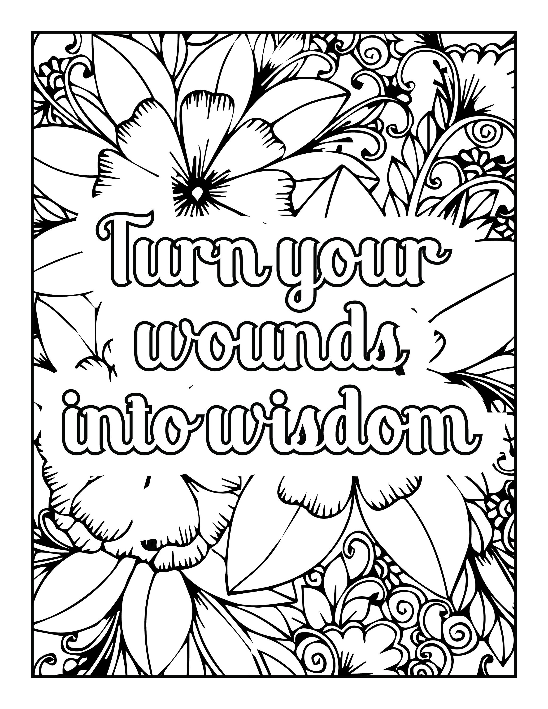 40 Inspirational Quotes Printable Coloring Pages- Digital Download ...