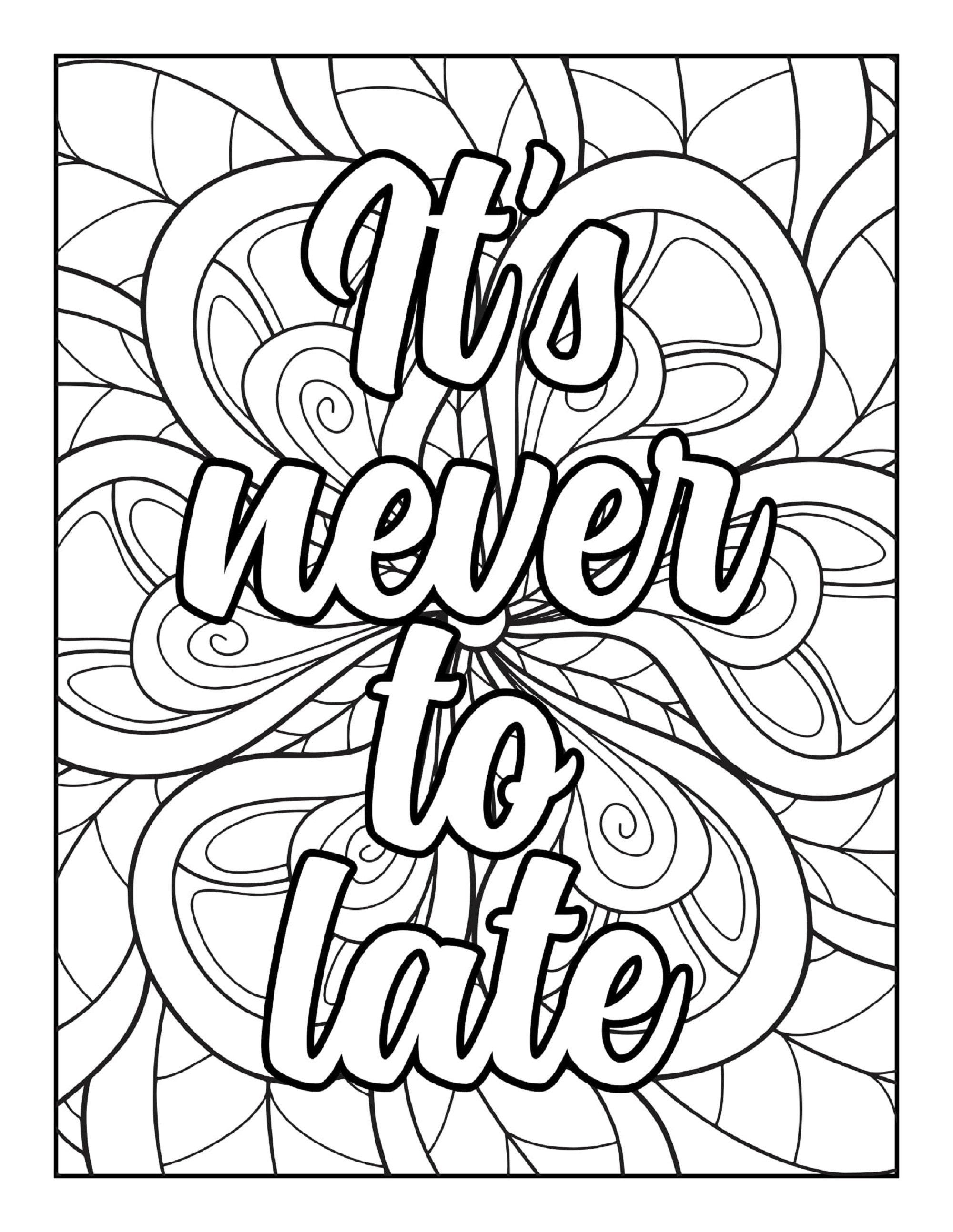 60 Inspirational Quotes Printable Coloring Pages- Digital Download ...
