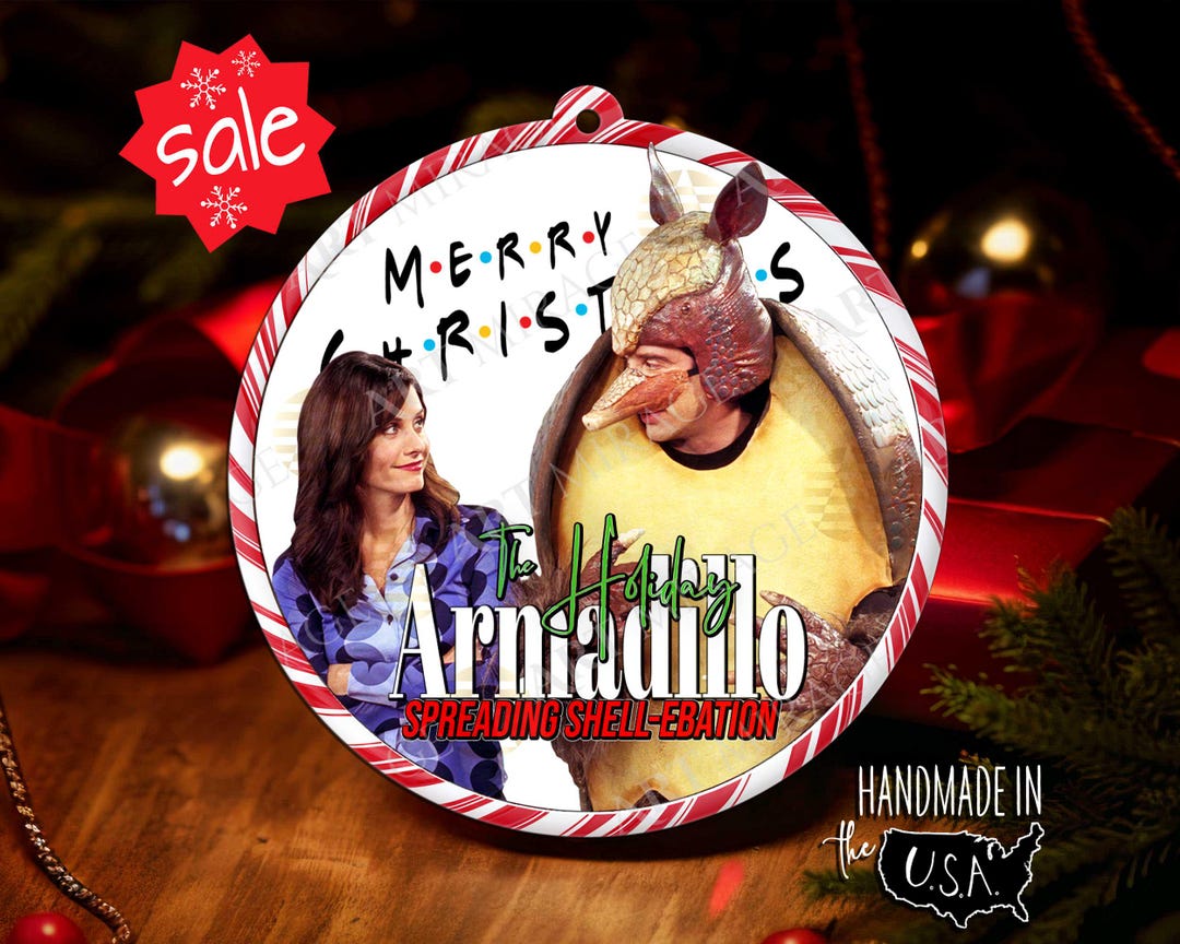 MONICA and ROSS ARMADILLO Ornament Iconic Christmas Scene Friends Tv ...