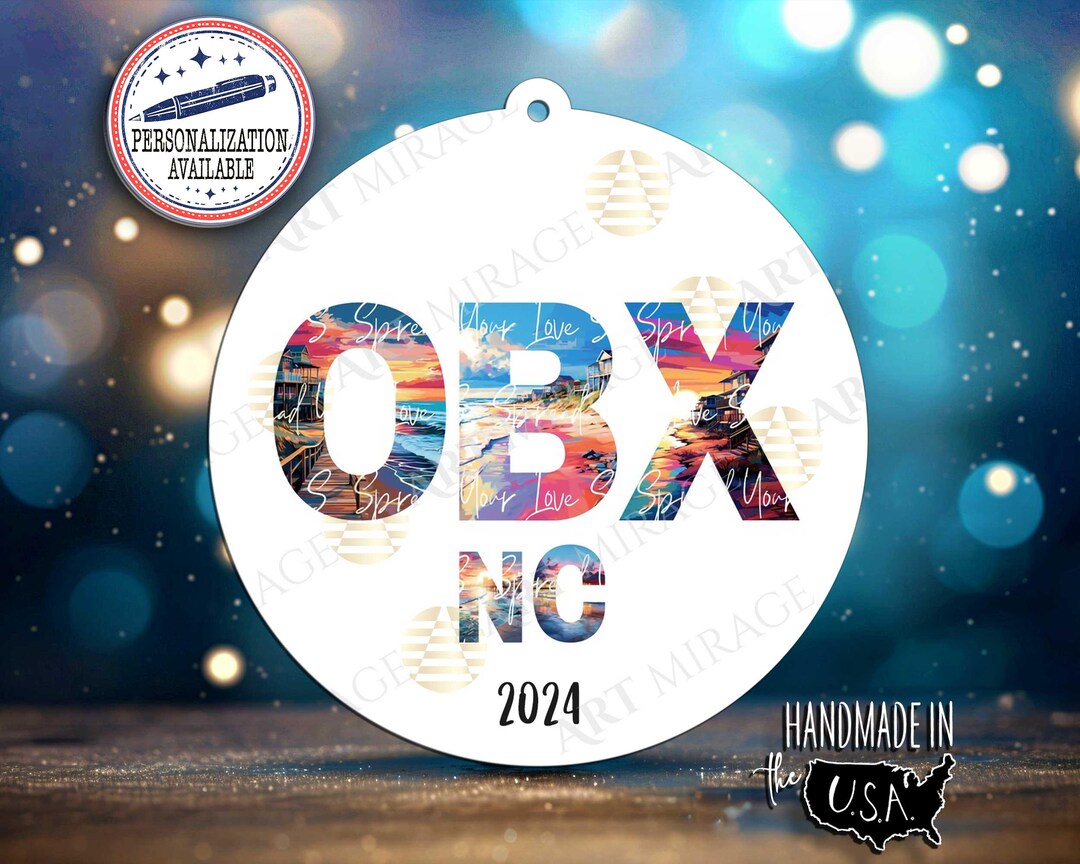 OBX LOGO Ornament Outer Banks Iconic Logo Art Coastal Adventure Decor ...
