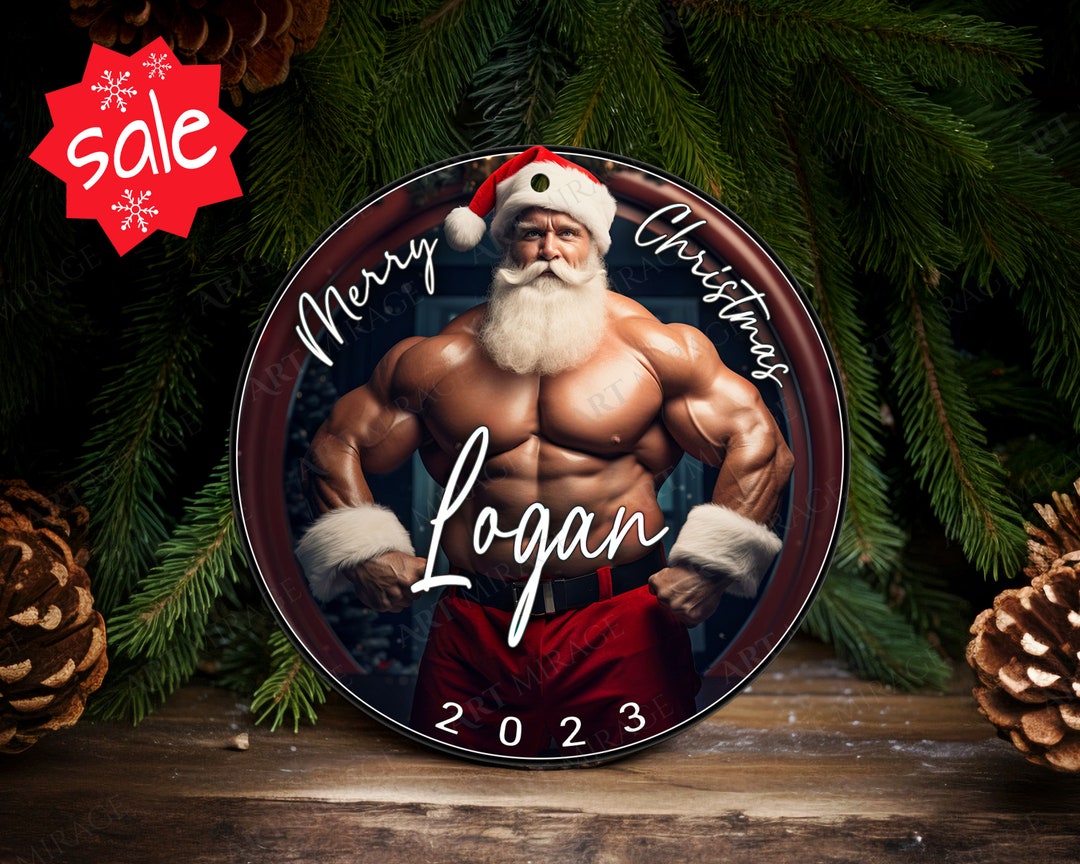 2023 RIPPED SANTA ORNAMENT Muscular Santa Christmas Decor Fitness ...