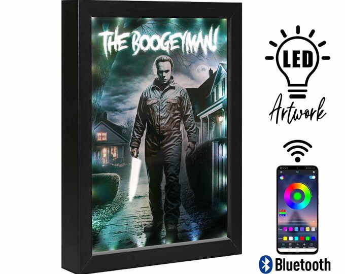 MICHAEL MYERS Lighted Art 11.5 X 8 LED Picture Fame the Boogeyman ...