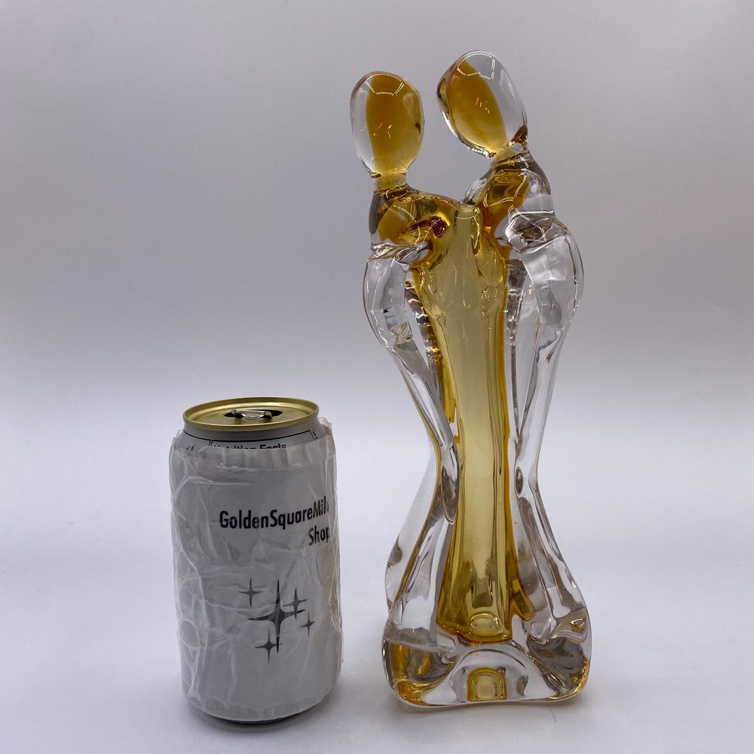 Murano Style Sommerso Art Glass Lovers Couple Embrace Sculpture ...