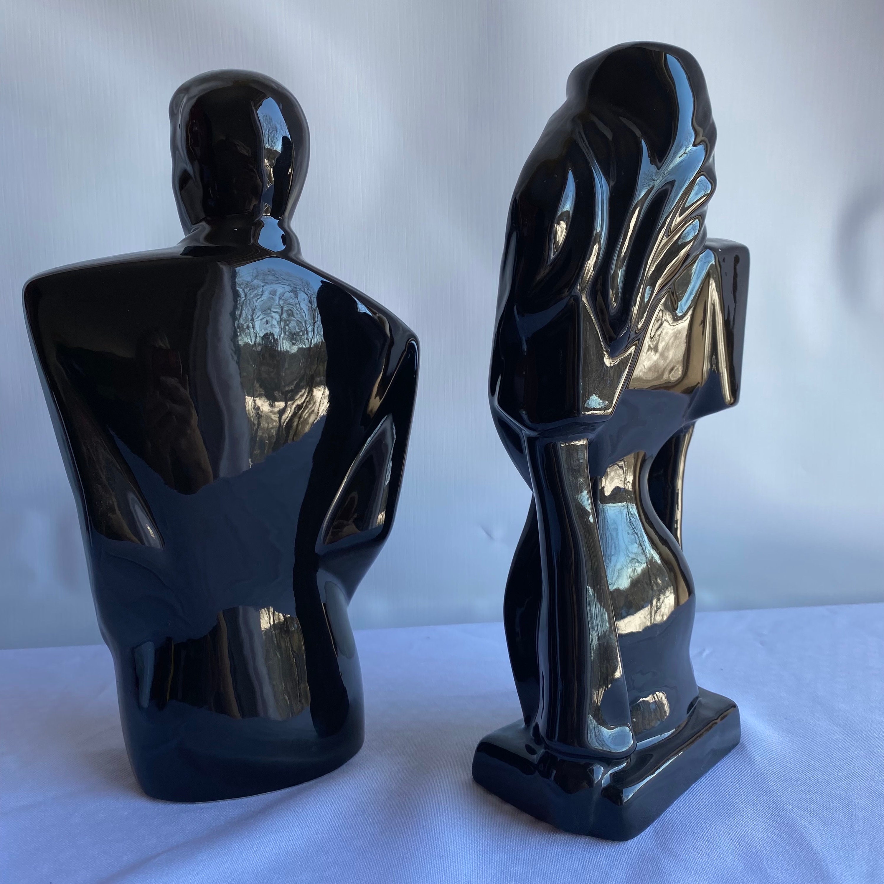 Vintage Art Deco Revival 1980s Style Man Woman Couple Ceramic Lindsey B ...