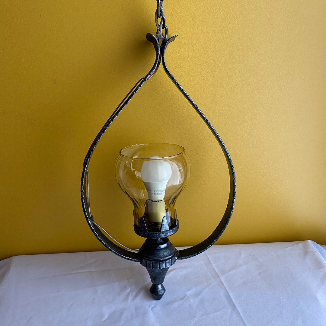 Vintage Medieval Gothic Style Cast Iron Hanging Ceiling Light Lamp Made ...