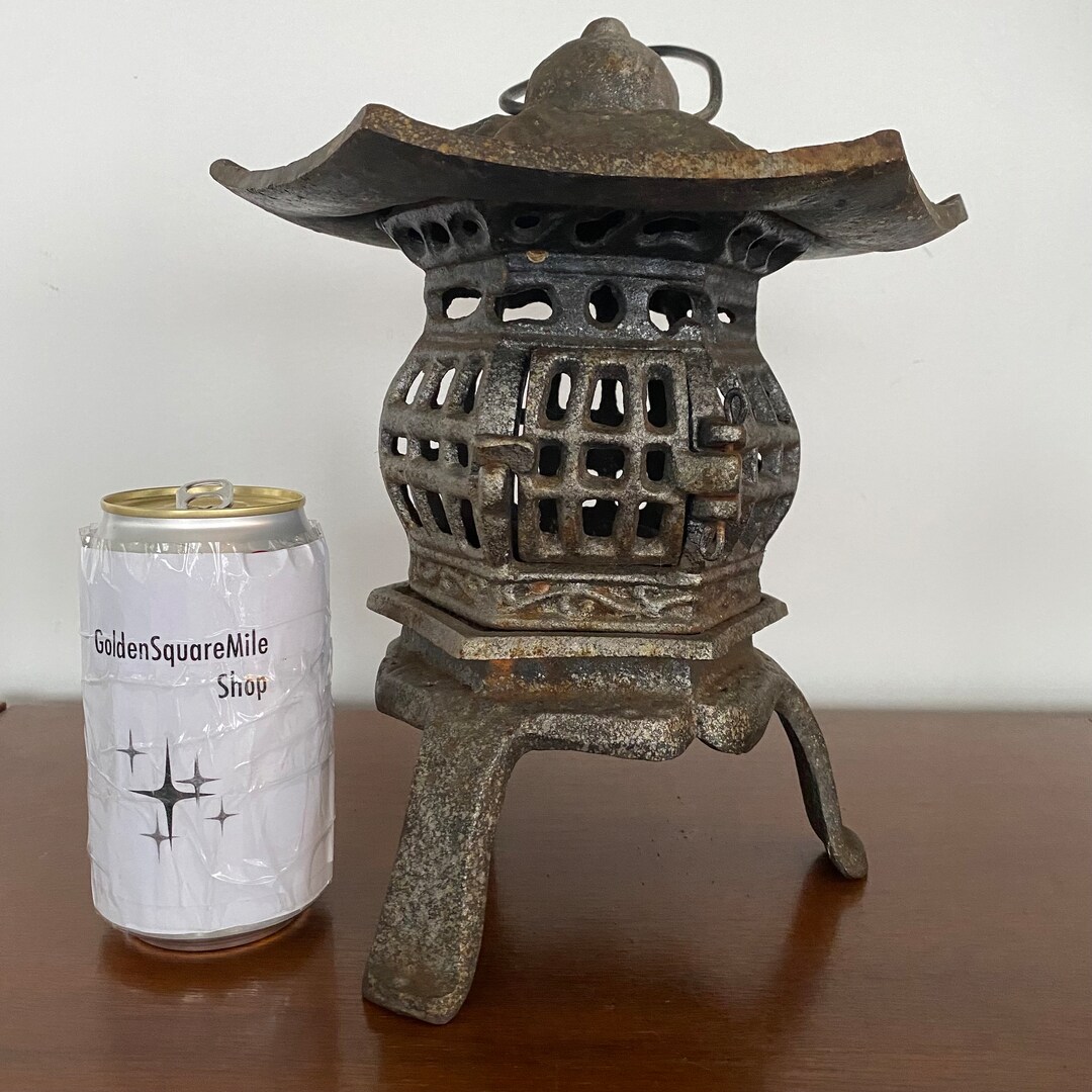 Vintage Cast Iron Japanese Pagoda Garden Lantern 6 Sided Hanging 3 ...