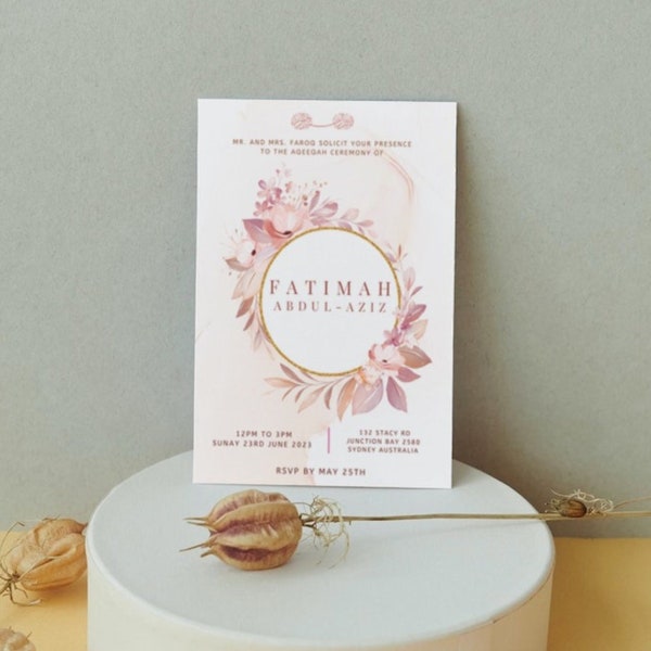 Aqeeqah Invitation Cards - Etsy