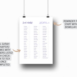 Quran Journal Checklist - Simple Design to Track Quran Recitation and ...