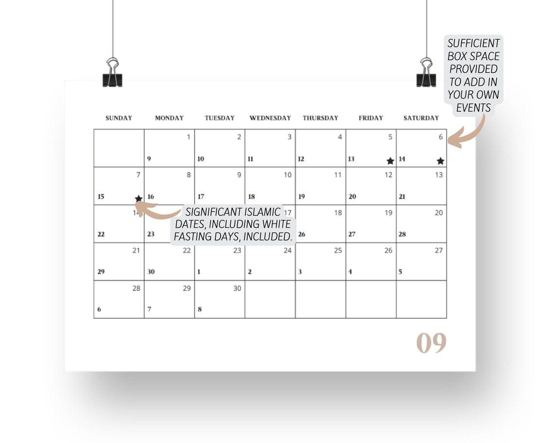 2025 1446/1447 Islamic Calendar With Gregorian and Hijri Dates- Masjid ...
