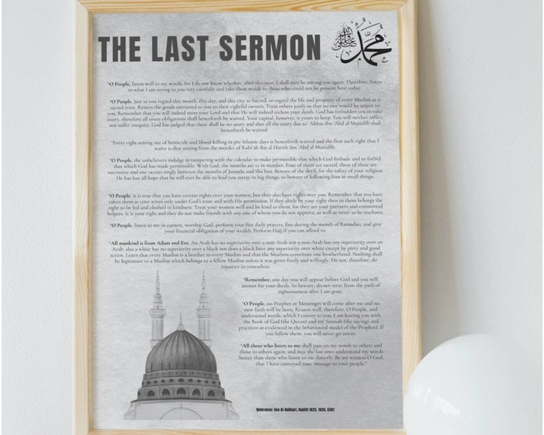 The Last Sermon - Prophet Muhammad (peace Be Upon Him) Farewell Speech ...
