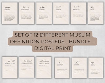Set of 5 Muslim Definition Poster Bundle - Fun Islamic Definition ...