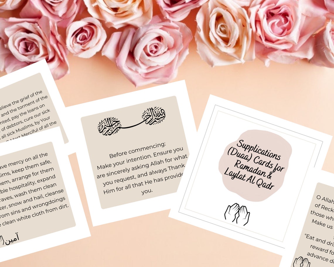 Islamic Dua Supplication Cards 100 Printable Duaa Cards | Etsy
