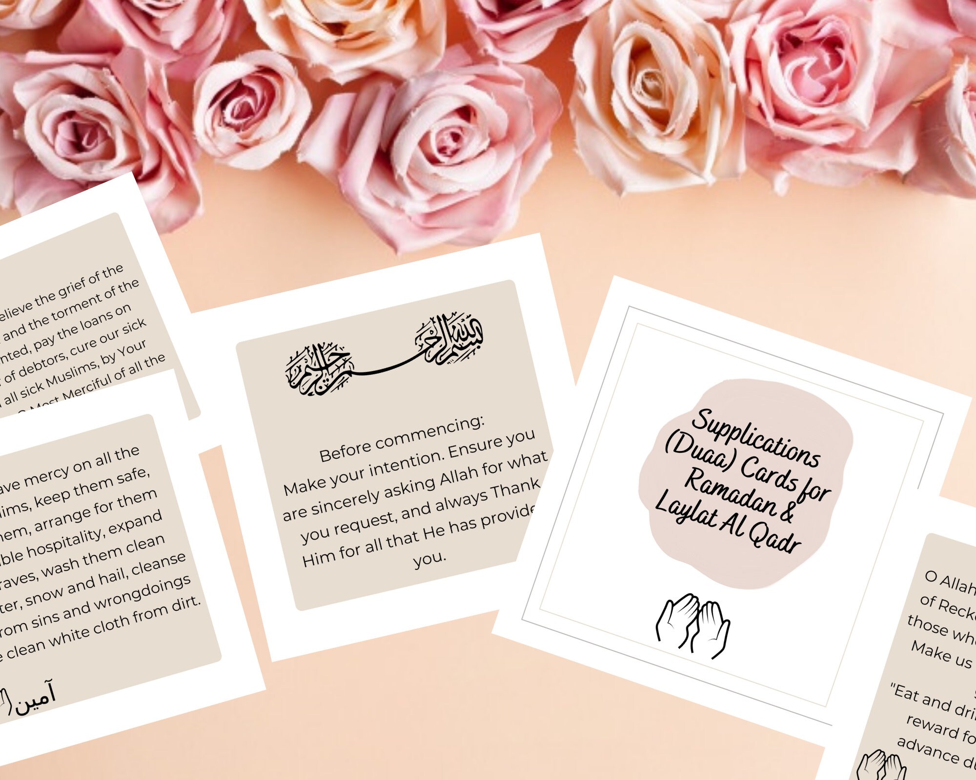 Islamic Dua Supplication Cards 100 Printable Duaa Cards | Etsy