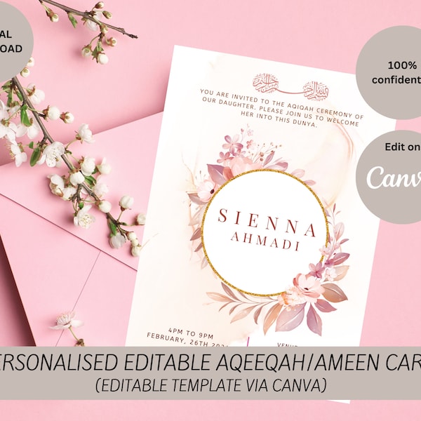 Aqeeqah Invitation Cards - Etsy
