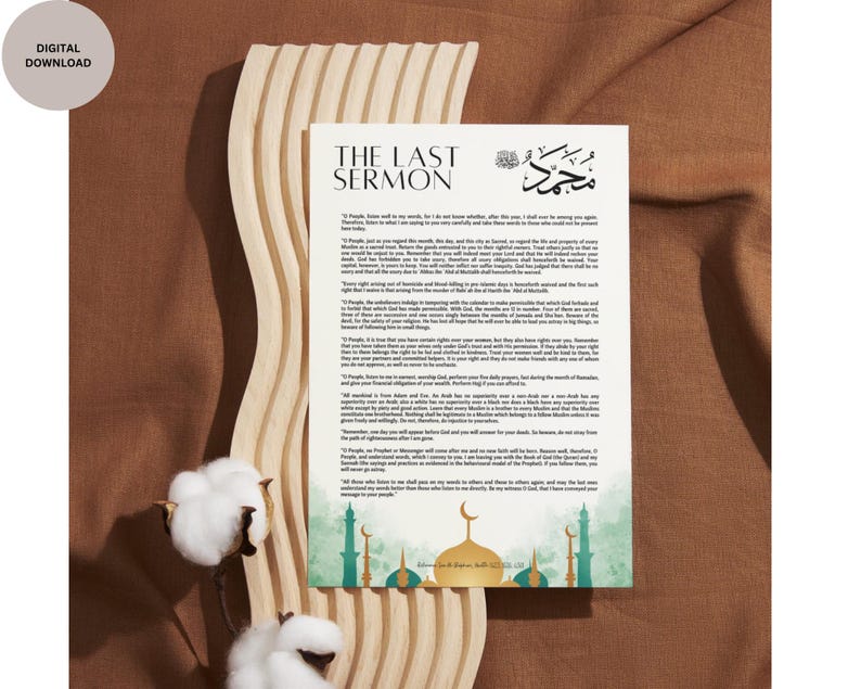 The Last Sermon - Prophet Muhammad (peace Be Upon Him) Farewell Speech ...