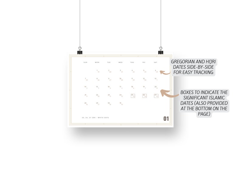 2024 1445/1446 Islamic Calendar With Gregorian and Hijri Dates Masjid ...