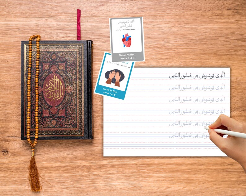 Surah an Nas - Learn and Memorise Quran Visual Flashcards and Tracing ...