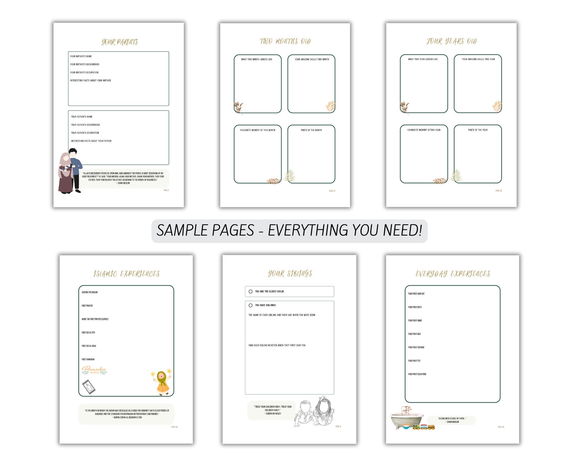 Salaam Little Muslim - Muslim Baby Keepsake Book - Baby Memory Photo ...
