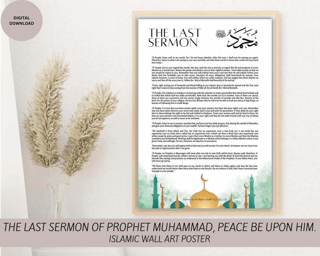 The Last Sermon - Prophet Muhammad (peace Be Upon Him) Farewell Speech ...
