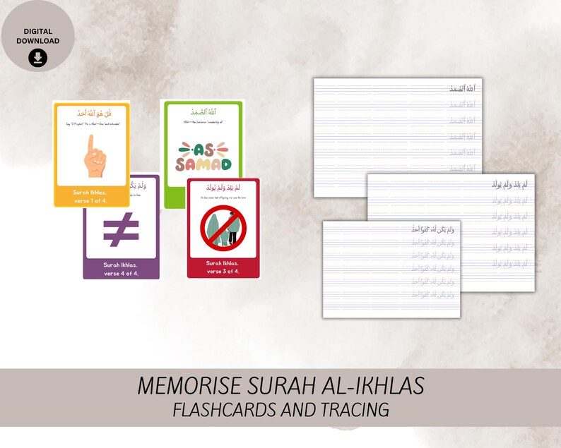 Surah Al Ikhlas - Learn and Memorise Quran Visual Flashcards and ...