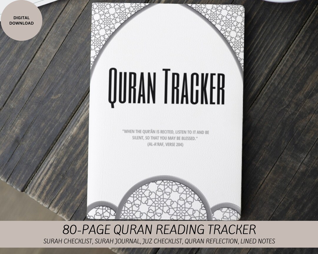 Quran Tracker Checklist Simple Design to Track Quran Recitation and ...