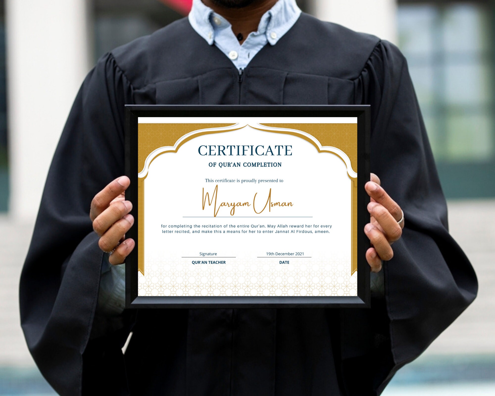 Personalised Muslim Hafiz/hafizah Quran Memorisation Certificate for ...