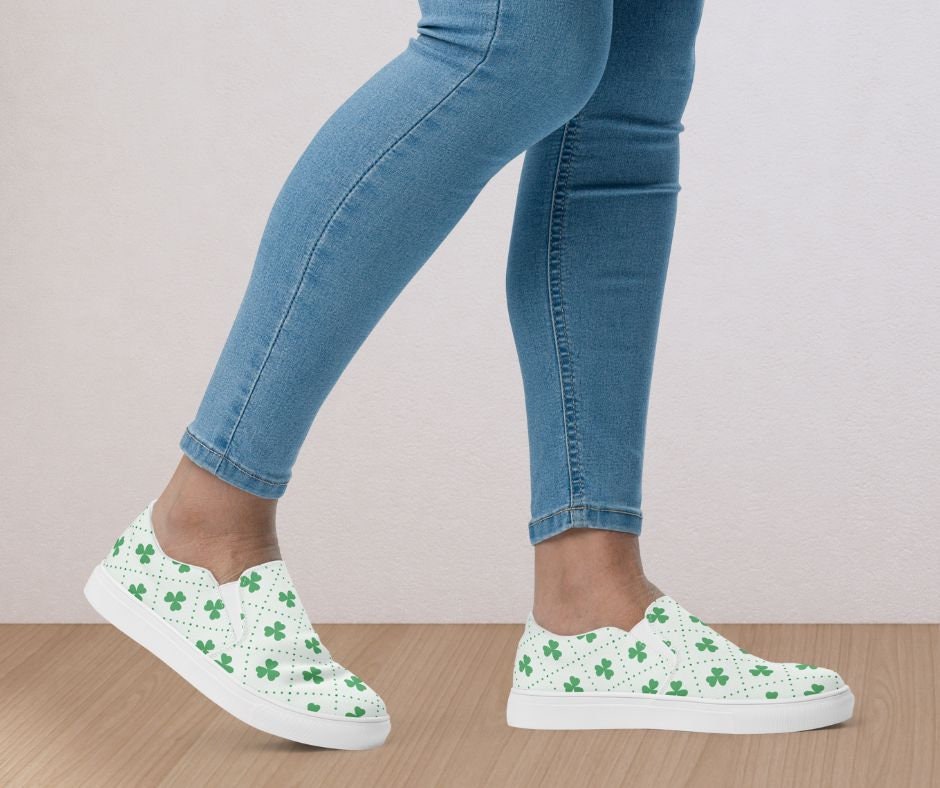 St. Patrick's Day Shoes , Shamrock Sneakers, Women's Irish Slip on ...