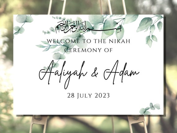 Editable Muslim Wedding Welcome Sign Template Nikkah Walimah | Etsy