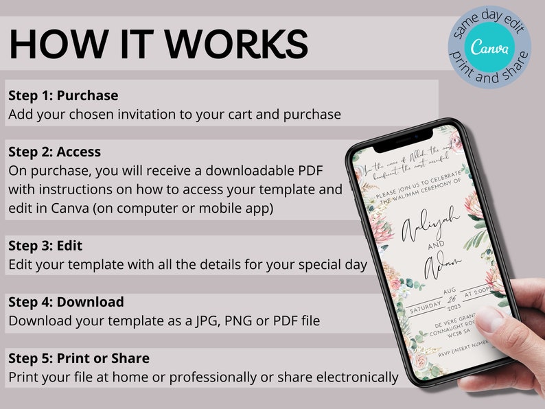 Digital Paperless Muslim Wedding Invitation Bundle Nikkah - Etsy