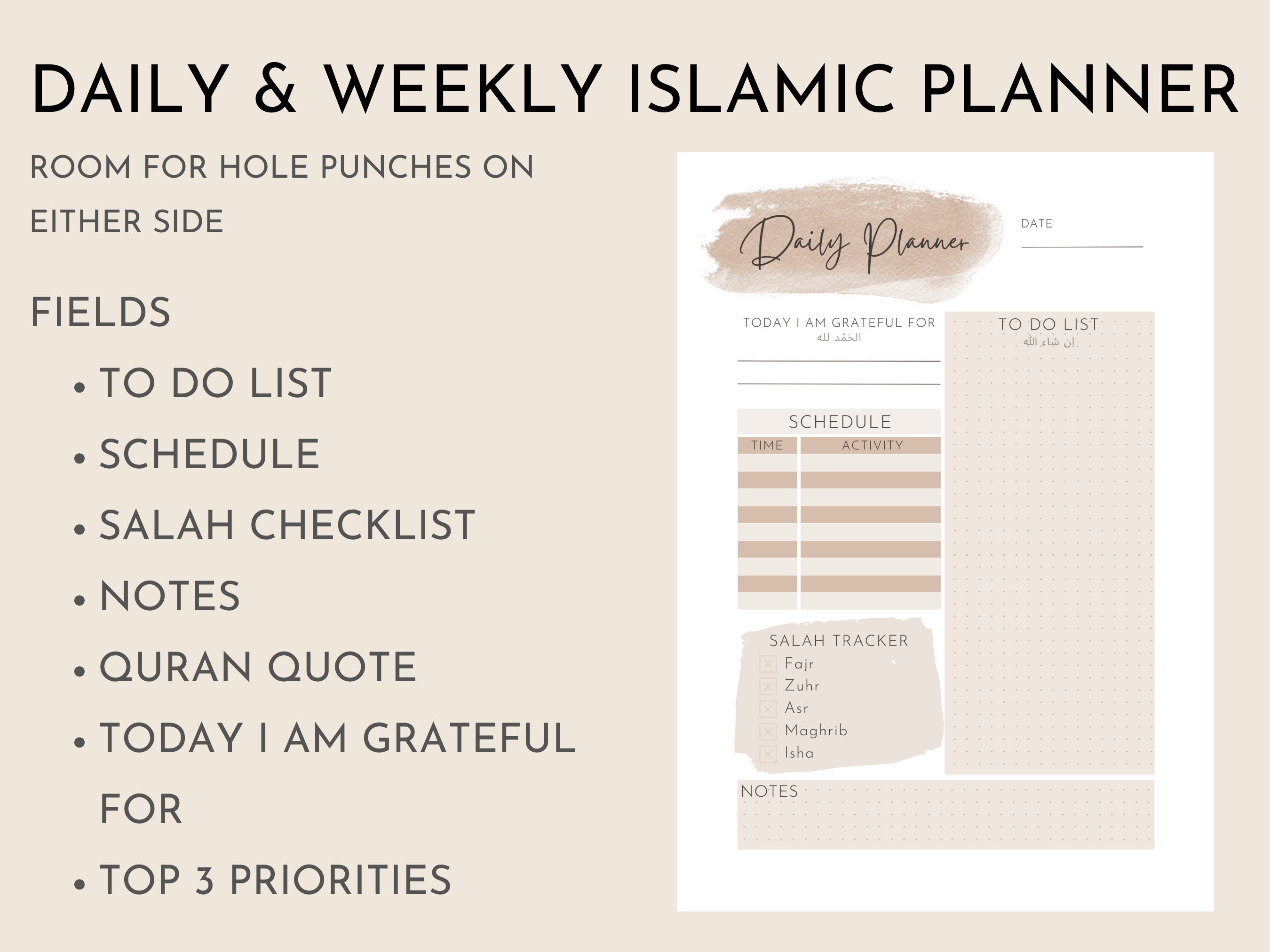 Paper & Party Supplies Muslim Daily Planner Ishaaq Calendars & Planners ...