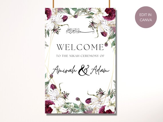 Editable Welcome Sign Canva Template Signage Personalised - Etsy