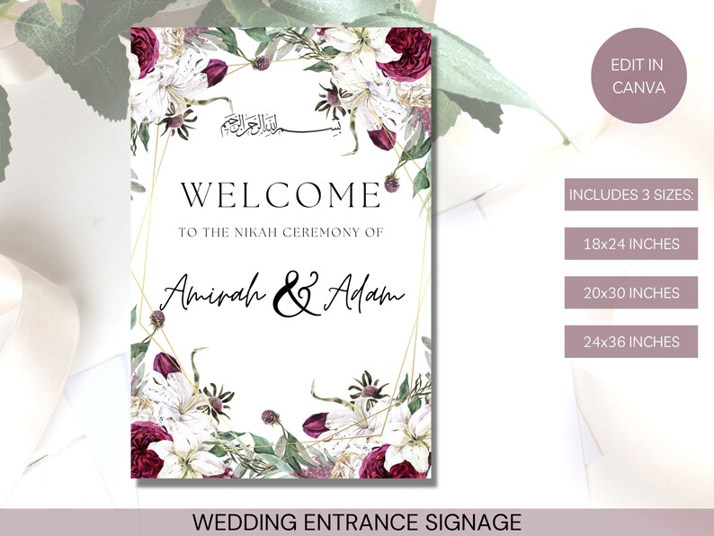 Editable Welcome Sign Canva Template Signage Personalised Download ...