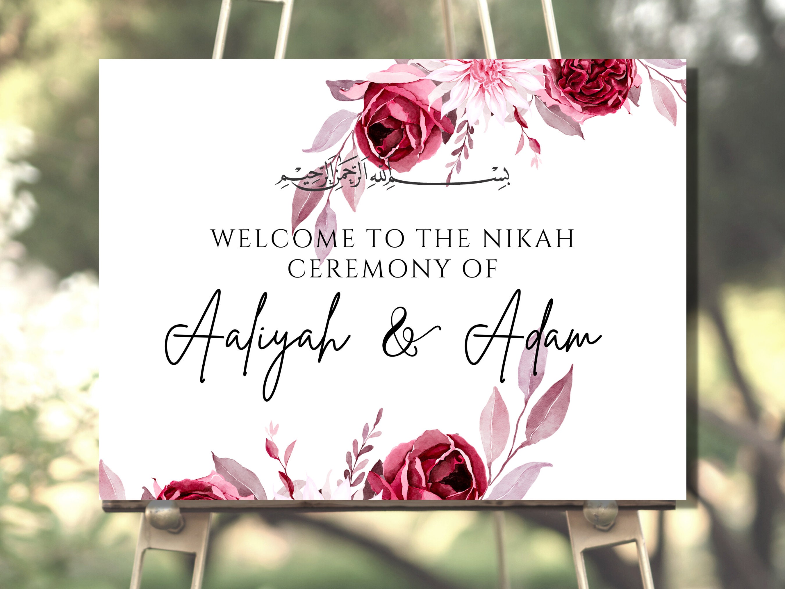 Editable Muslim Wedding Welcome Sign Template Nikkah Walima Shaadi ...
