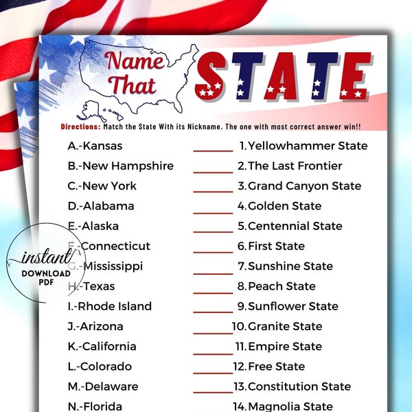 Patriotic Game - Etsy