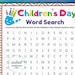 Children's Day Word Search, Party Games for Kids, Printable Word Search ...