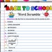 Back to School Word Scramble, Printable Back to School Game, First Day ...