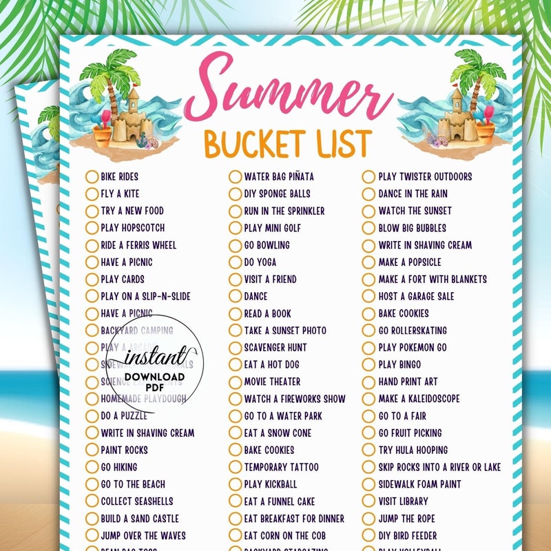 Summer Bucket List For Adults