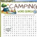 Camping Word Search, Camping Activities for Kids & Adults, Camping Game ...